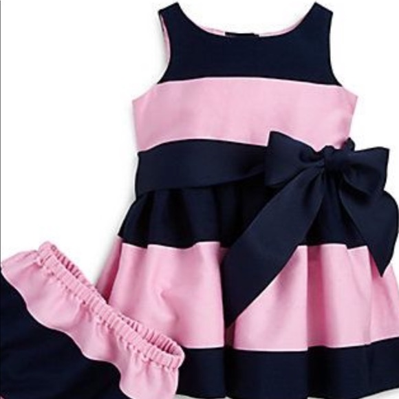 Ralph Lauren | Dresses | Ralph Lauren Girls Rugby Stripe Dress Pink ...